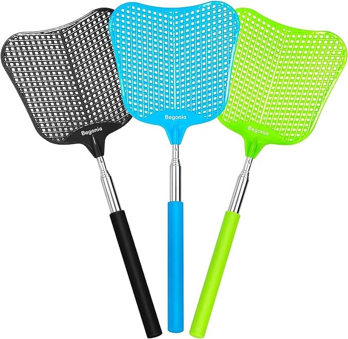 Fly Swatters-Begonia Telescopic Flyswatter Heavey Duty Set with ...