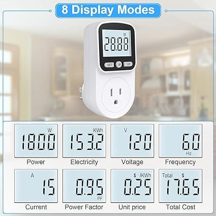Upgraded Watt Meter Power Meter Plug Home Energy Monitor Electricity ...